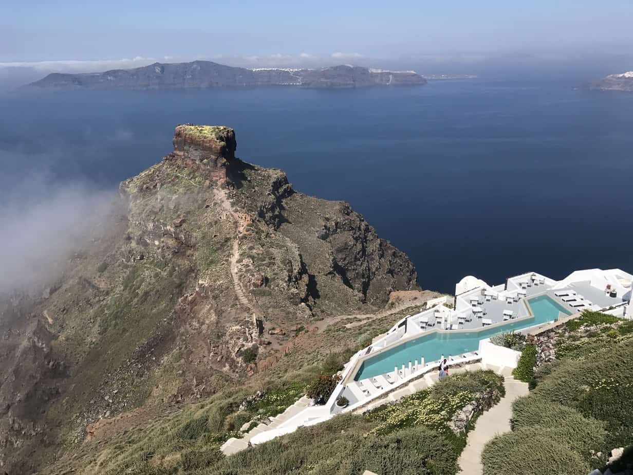 Photo of the white buildings of Imerovigli from Skaros Rock – Photos of ...